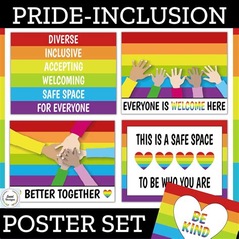 Pride Month Posters Lgbtq Posters Inclusion Posters Diversity