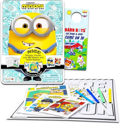 Despicable Me Minions Tin Activity Book Set Bundle With