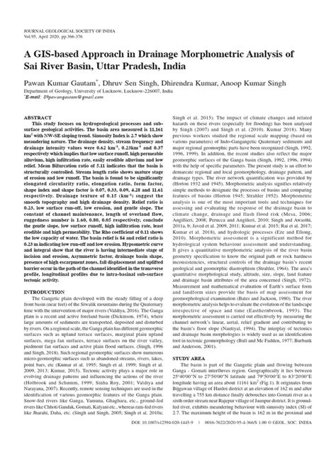 A Gis Based Approach In Drainage Morphometric Analysis Of Pdf Geomorphology Drainage Basin
