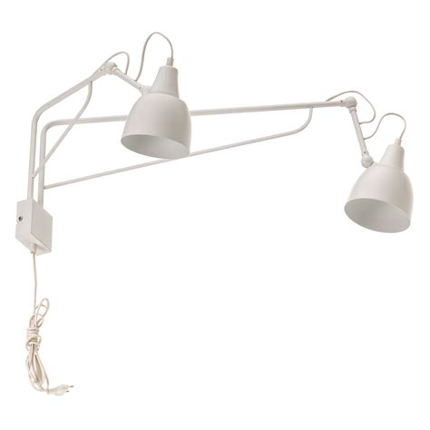 Wandleuchte 1002 mit Stecker, zweiflammig, weiß | Lampenwelt.de