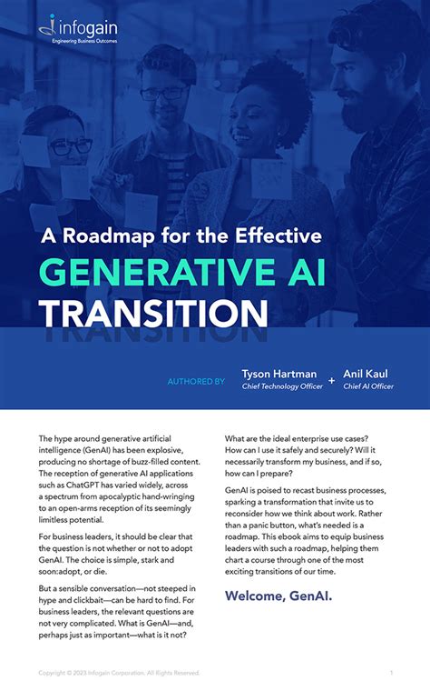 A Roadmap For The Effective Generative Ai Transition — Engineering Business Outcomes Infogain