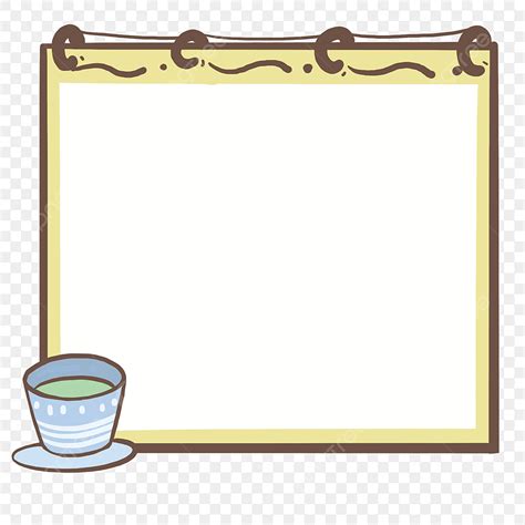 손으로 그린 커피 노트 테두리 일러스트 메모지 커피 손으로 그린 커피 메모지 Png 일러스트 및 Psd 이미지 무료 다운로드 Pngtree