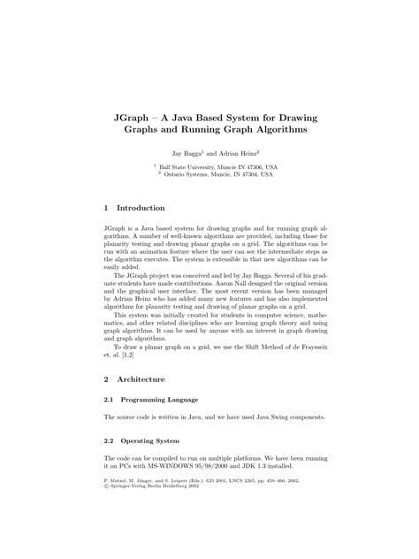 Pdf Jgraph A Java Based System For Drawing Graphs And Running Graph