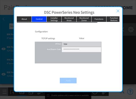 Security System Settings Crestron Home OS Documentation