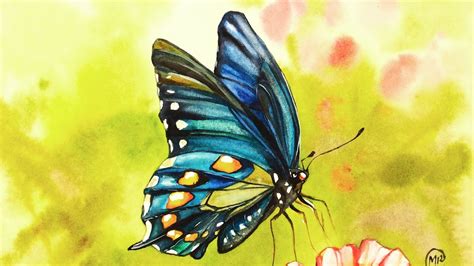 Blue Butterfly Watercolor