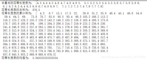 读取iris数据集中的花萼长度数据（已保存为csv格式），并对其进行排序、去重，并求出和、累积和、均值、标准差、方差、最小值、最大值读取
