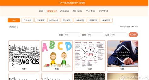 基于ssm小学生课外知识学习网站 csdn博客