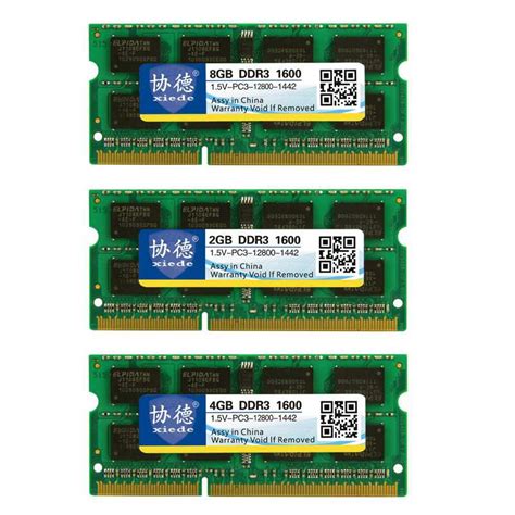 Xiede Laptop Memory Ram Module Ddr3 1600 Pc3 12800 204pin Dimm 1600mhz