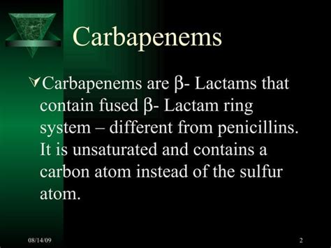 Carbapenems Ppt Pharmaceutical Drugs Medical Health