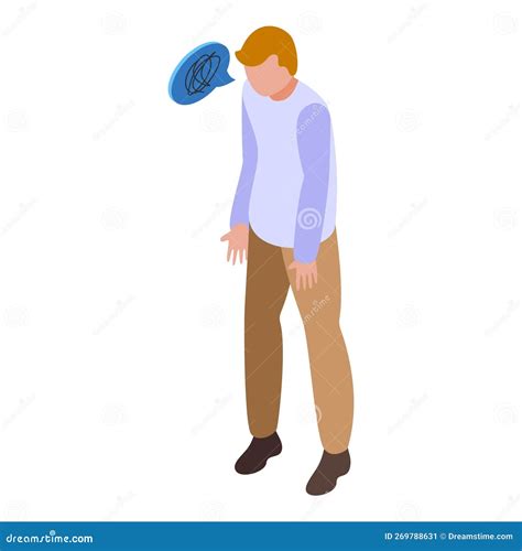 Passive Man Icon Isometric Vector Fat Disease Stock Vector