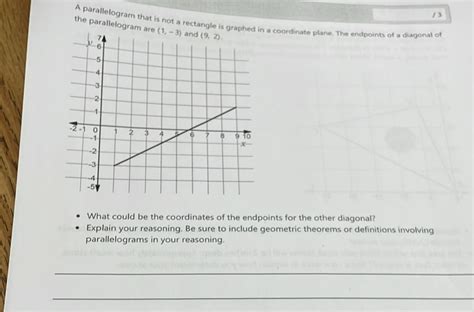 Solved 3 The Parallelogr A Parallelogram That Is Not A Rectangle A Coordinate Plane The