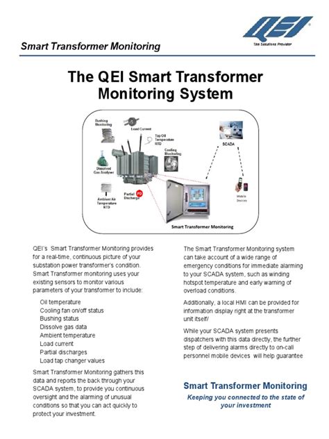Qei Smart Transformer Monitoring System Pdf Scada Transformer