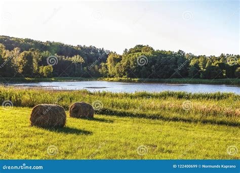 Beautiful Latvian Nature At Sunset Stock Image Image Of Landscape