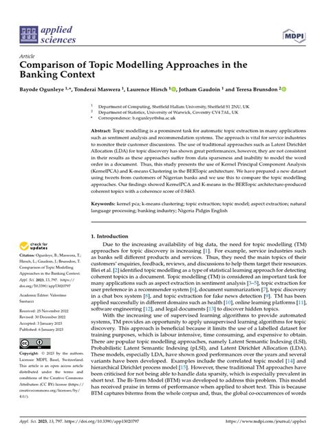 comparison of topic modelling approaches in the banking context pdf