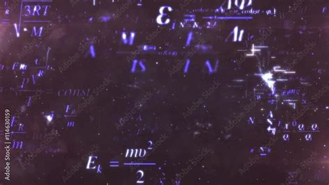Math Physics Formulas On Chalkboard Tilting Computer Generated Loopable Motion Background K