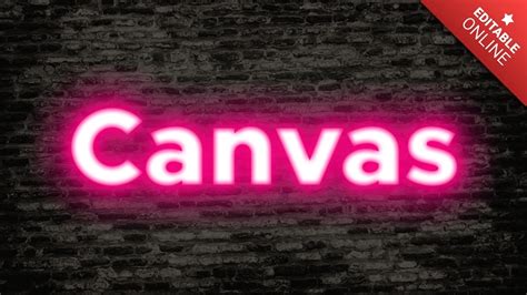 canvas glow pink text effect generator