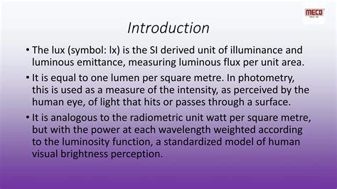 Lux Meter Meco Pptx