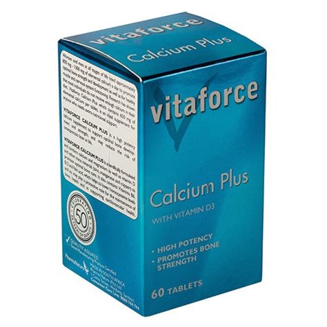 Vitaforce Calcium Plus 650mg 60 Tablets Cura Pharm