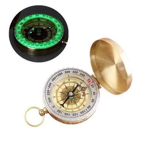 Compass New Outdoor Camping Hiking Portable Pocket Brass Gold Color