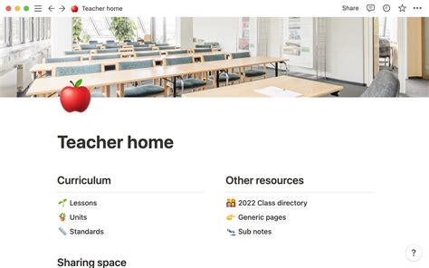 Notion Template Gallery Teacher Home