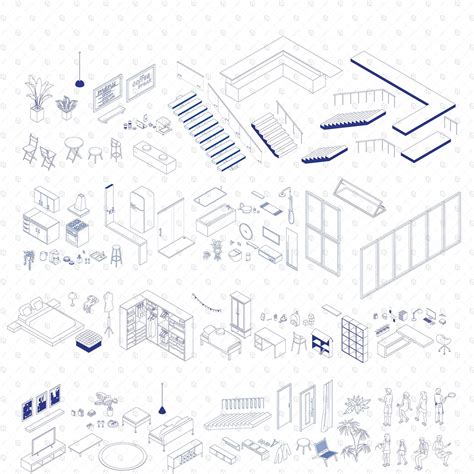 Axonometric Cad Apartment Block Ground Floor Toffu Co