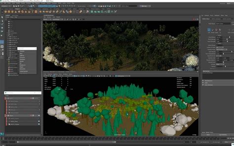 set dressing using mash placer node and arnold procedural standins on