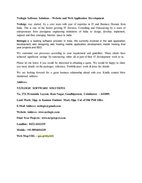 Nxtlogic Software Solutions Website And Web Application Development Docx