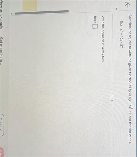 solved complete the square to write the given function as