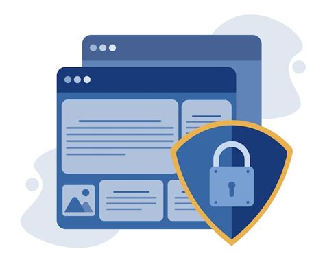 Premium Vector The Website Is Protected From Intruders With A Shield