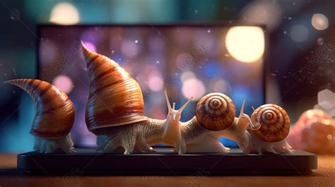 느리게 진행되는 달팽이와 느린 컴퓨터를 사용하여 효율적으로 설계된 3d 렌더링 배경 텍스트를 위한 완벽한 공간 효율적 배경 노트북 컴퓨터 배경 완벽한 배경 이미지