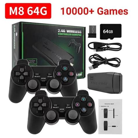 M8 64g X8 Game Stick Pour Android 10000 Jeux Vidéo Rétro Consoles De Jeux Contrôleur Sans