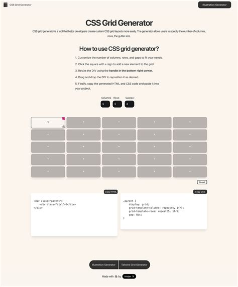 Css Grid Generator Screenshot Web Saku