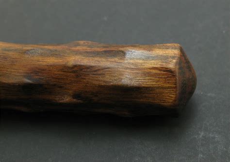 Straight Wooden Kubotan With Knurling To Increase Grip