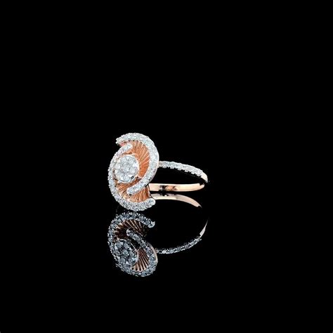 Round Natural Diamond Gold Ring Weight 333 Grams Size Custom At Rs