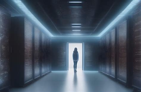 Premium Ai Image System Engineer Working For Visualization On Server Farm Cloud Computing Company