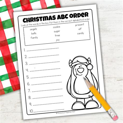 Fun And Festive Christmas Abc Order Worksheets