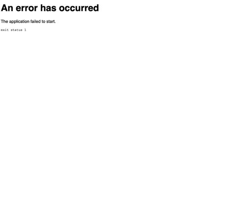App Deplied To Says An Error Has Occurred The Application