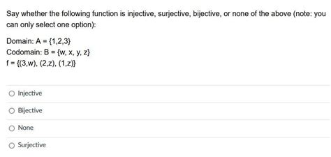 Solved Say Whether The Following Function Is Injective