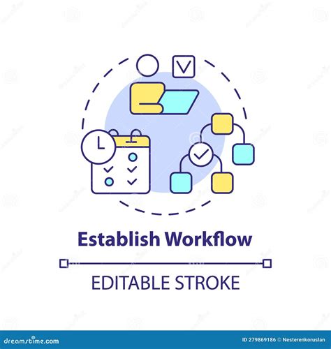 Establish Workflow Concept Icon Stock Vector Illustration Of