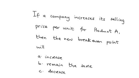 If The Contribution Per Unit Increases The Break Even Point On A Profit Volume Chart Will A