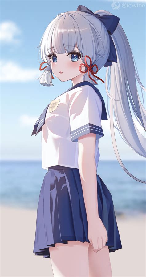 Kamisato Ayaka Genshin Impact Drawn By Icwine Danbooru