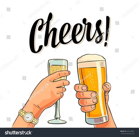 Female Male Hands Holding Clinking Two Stock Vector Royalty Free