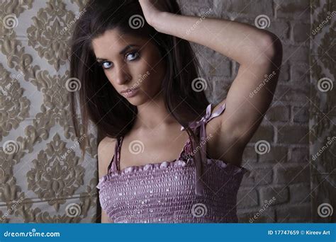 Portrait Of Exotic Brunette Stock Image Image Of Excitation Hair