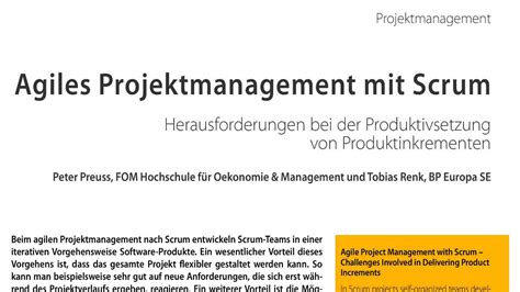 Agile Project Management With Scrum Industry 4 0 Science