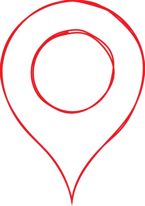 Hand Drawn Map Pointer Pin Clip Art PNG