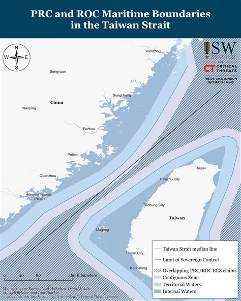 Prc And Roc Maritime Boundaries In The Taiwan Strait Isw