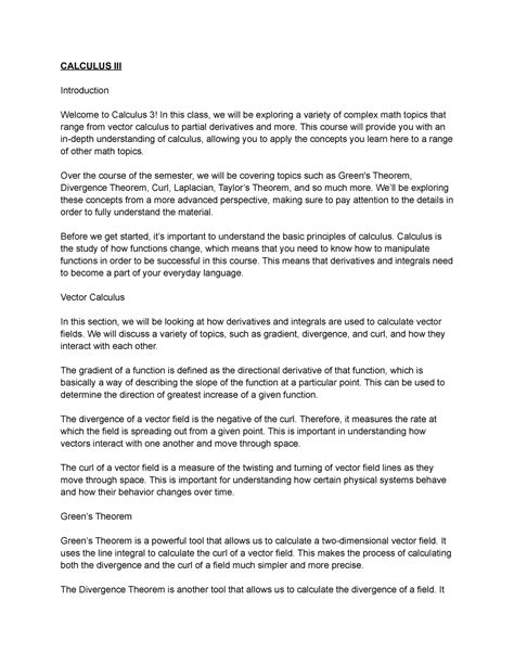 Calculus Lll Practive Material For Calculas 3 Calculus Lll
