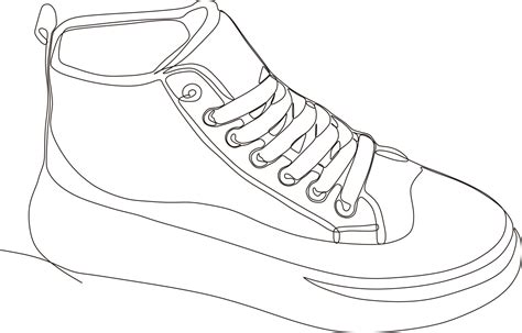 Continuous Line Art Drawing Of Shoes In Black And White 16818766 Vector