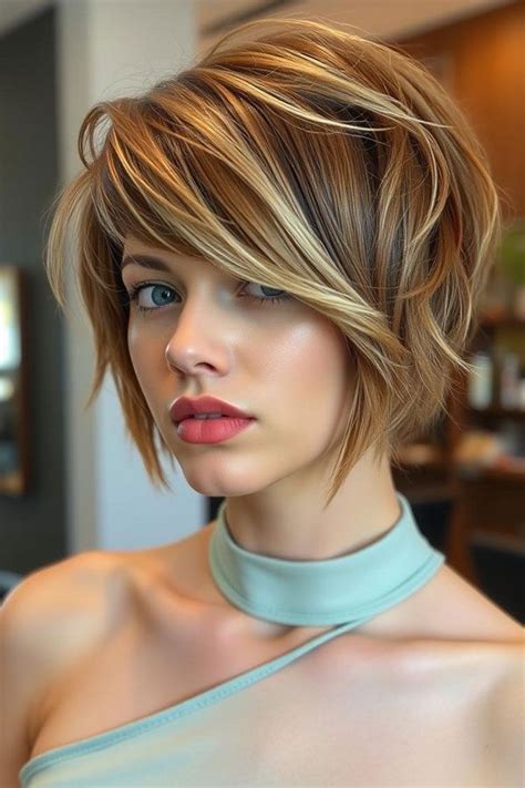 40 Pixie Haircuts For Modern Women Glamorous Caramel Sweep Pixie In