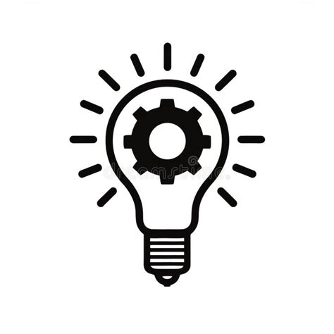 Shining Light Bulb Containing Gear Symbolizing Creative Ideas